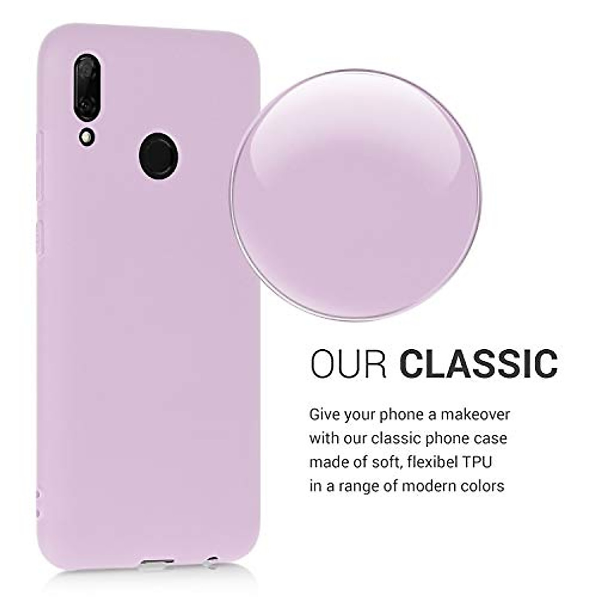kwmobile Case Compatible with Huawei P Smart (2019) Case - Soft Slim Protective TPU Silicone Cover - Mauve