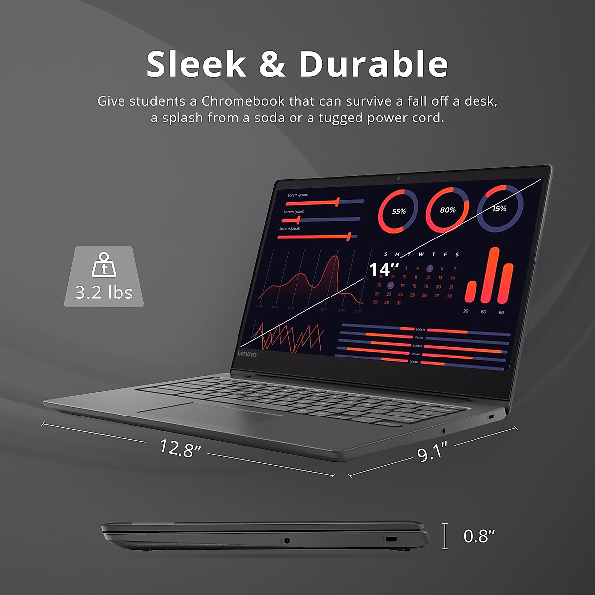 Lenovo Chromebook S330 14" HD Business Laptop, MediaTek MT8173C Processor, MediaTek Integrated Graphics, 4GB LPDDR3 RAM, 32GB eMMC, Wi-Fi 5, HD Webcam, Chrome OS, Black, 128GB Hotface USB Card