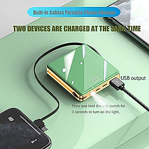 OYEALEX 3 in 1 with Built in Cable Portable Charger 15800mAh Cell Phone Battery Backup Ultra Slim Mini Power Bank with LCD Display Compatible with iPhone iPad Android Samsung Galaxy and More (Blue)