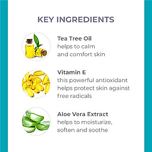 Derma E Tea Tree and Vitamin E Relief Cream – Deeply Moisturizing Tea Tree Lotion – Vitamin E Cream Soothes, Calms and Nourishes Dry, Irritated Skin, 4 oz