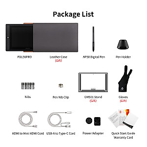 GAOMON PD156Pro - 15.6" Drawing Tablet with Screen Full-Laminated 120% sRGB Pen Display with Dial Key & 10 Hotkeys, Battery-Free Stylus Art Tablet for Digital Drawing, Anime, Sketch, Graphic Design