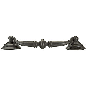 Richelieu Hardware BP30214909 4 1/4-inch (108 mm) Center-to-Center Matte Black Iron Traditional Cabinet and Drawer Pull Handle for Kitchen, Bathroom, and Furniture