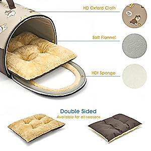 Jiupety Medium Dog House, 2 in 1 Dog House, L Size for Medium Dog, Portable Dog House for Medium Dogs, Brown