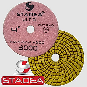 Stadea PPW104X Granite Polishing Pads 4" Diamond Pad 400 Grit For Granite Quartz Stones Polish