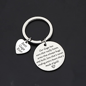 FOTAP Gaga Keychain Gaga Jewelry Best Gaga Ever Jewelry Gaga Gift Best Gaga Gift Gaga Appreciation Gift Grandma Jewelry (Gaga Keychain)