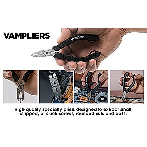VAMPLIERS 5" Mini ESD Safe Stripped Screw Removal Pliers with Unique Non-Slip Jaws. Great for IT, iPhone, Mac & PC, or Any Electronic Repairs. Made in Japan from High Carbon Steel: VT-001-5.