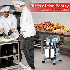 Commercial Food Mixer 15QT, Commercial Mixer 600W with 3 Speeds Adjustable, Stand Mixer Dough Kneading Machine with Stainless Steel Bowl Dough Hooks Whisk Beater, for Bakery Restaurants Pizzerias