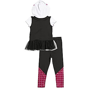 Marvel Spider-Man Spider-Gwen Ghost Spider Little Girls Cosplay T-Shirt and Leggings 6-6X