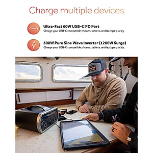 NrgGo Portable Power Station, 505Wh Outdoor Solar Generator Lithium Battery Pack (Solar Panel Separate) with 2x 110V/500W AC Outlet, Digital Display, 2x USB-2.0, USB-C, Car Port for Road Trip Camping, Outdoor Adventure, Disaster Preparedness