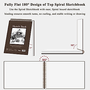 9" x 12" Sketch Book, Top Spiral Bound Sketch Pad, 2 Packs 100-Sheets Each (68lb/100gsm), Acid Free Art Sketchbook Artistic Drawing Painting Writing Paper for Kids Adults Beginners Artists