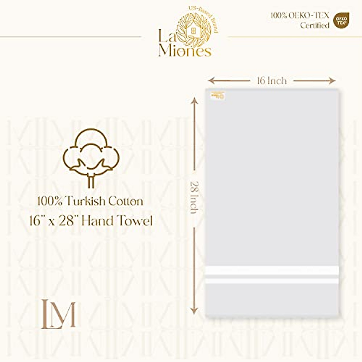 La Miones | 100% Turkish Cotton | Soft and Absorbent Premium Kitchen Hand Towels for Bathrooms | Set of 6 Quick Dry, Small, Face Towels | 6 Piece Guest Hand Towel, Deep Green