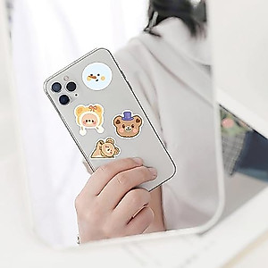 100 Pcs Cute Bear Stickers for Kids, Reusable Vinyl Waterproof Stickers for Laptop, Bumper, Skateboard, Water Bottles, Computer, Phones, Animal Stickers for Kids Teens