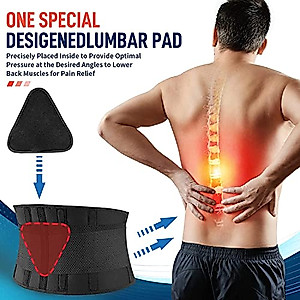 Back Brace for Lower Back Pain by FEATOL, Breathable Back Support Belt for Women & Men with Lumbar Pad, Lumbar Support Belt for Heavy Lifting & Work, Sciatica, Scoliosis 3XL (Waist Size:54''-63'')