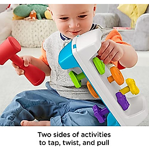 Fisher-Price Toddler Toy Tap & Turn Bench Pretend Tools 2-Sided Construction Set For Ages 1+ Years
