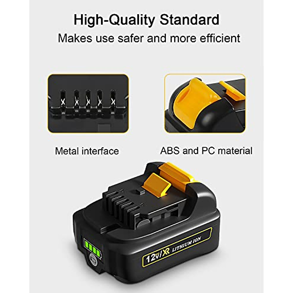 COMRGIKE 3.0Ah 12V 2Pack Battery Replacement for Dewalt 12V Battery DCB123 DCB127 DCB122 DCB124 DCB121 Compatible with Dewalt 12V Tools, for Xtreme/ DCL045B/ DCF903B etc. Series