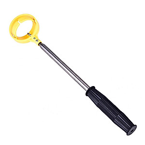 Dioche Ball Retriever, Practical Picker Telescopic Ball Pick Up Tool Stainless Steel Shaft Automatic Locking Scoop (Yellow)