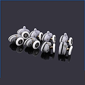 OUSIKA Oval 23mm 25mm ABS Nylon Single Pop Up Pulley Runner Wheel Shower Cabin Sliding Glass Door Rollers Hardware 4pcs-8pcs Set Pulley (Color : 4pcs Top, Size : 25mm)