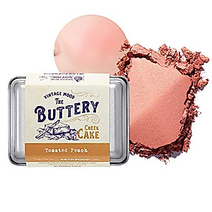 SKINFOOD Buttery Cheek Cake - Soft Blush For Cheeks - Korean Colored & Soft Textured for Perfect Dreamy Rosy Cheeks - Smooth Blending, Clump-Free Baked Blush for Women (9.5g, 04 TOASTED PEACH)