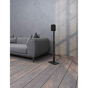 ynVISION.DESIGN Height Adjustable Floor Stands Compatible with Sonos One, One SL, Play:1 | 2 PACK | (BLACK)