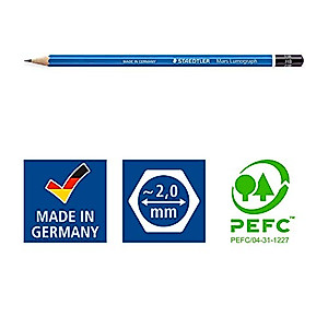 STAEDTLER Mars Lumograph Art Set | 6 Assorted Sketch Pencils For Drawing, Polymer Block Eraser and Metal Sharpener 61 100C8LU