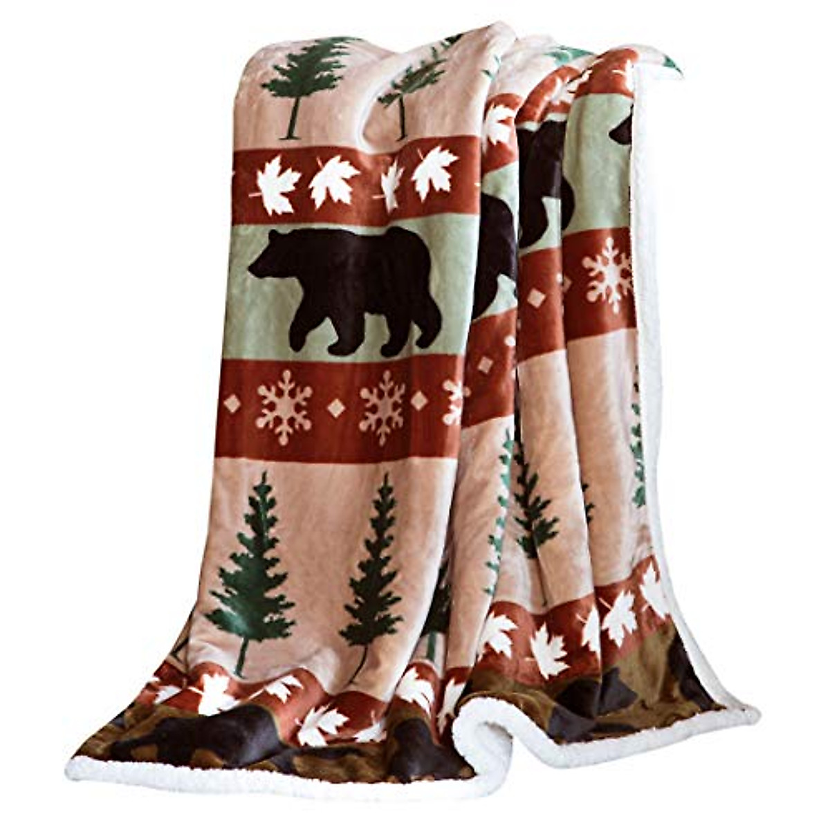 Carstens, Inc, Cascade Ridge Soft Sherpa Plush Throw Blanket, 54" x 68"