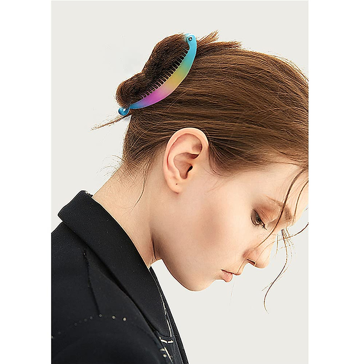 10pcs/pack Banana Hair Clip Floral Clincher Hair Claws Bohemia Style Wrapped Banana Hair Clip Hair Comb Hair Jaw Clips Fish Shape Grips Clamp Hair Accessories for Women Girls (LV03-10PCS MIX)