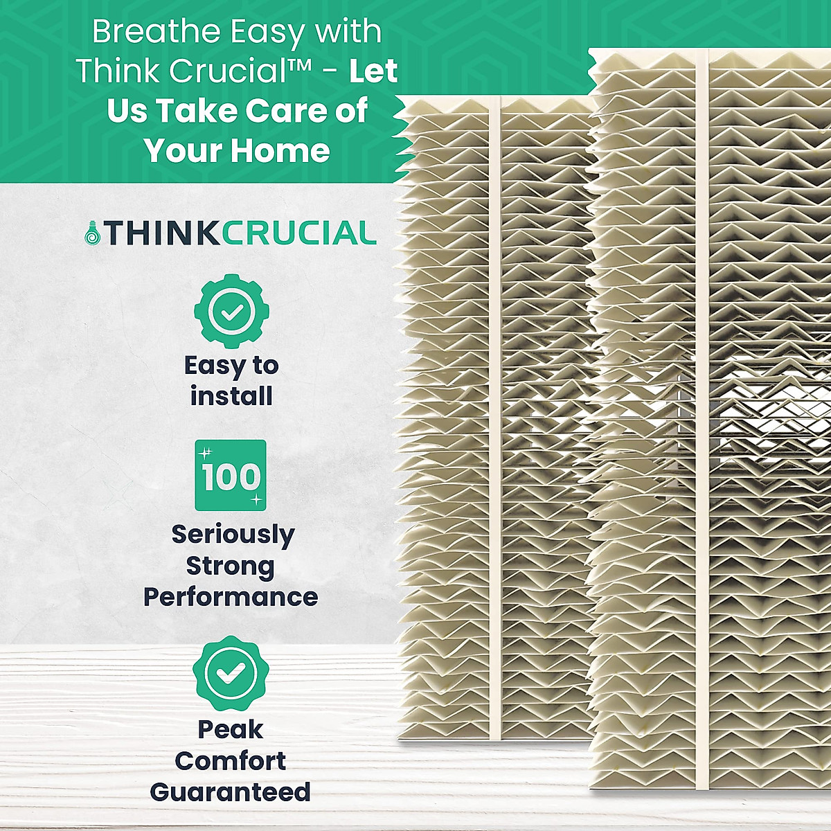 Think Crucial Replacement Humidifier Paper Wick Filters Compatible with Aircare Part # 1043 & Models EP9500,EP9700,EP9800,EP9R500,EP9R700,EP9R800 - Essick: 821000,826000,831000,SS390DWHT - 2 Pack