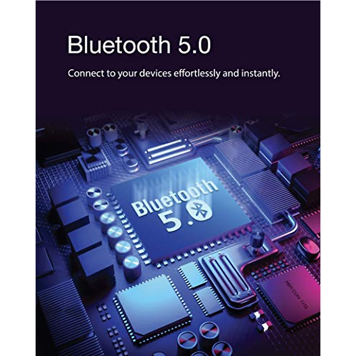 KNZ SoundMax Premium True Wireless Earphones with Qi Wireless Charging Case; Bluetooth 5 Earbuds with HD Sound Quality; Hands-Free Headset; Touch Control; Charging via USB Type-C or Wirless.