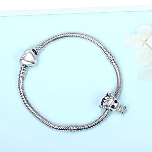 925 Sterling Silver Pendant Charm Bead For Pandora & Similar Charm Bracelets or Necklaces (Cute Groot Cartoon)