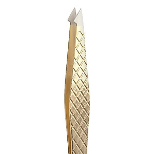 Revlon Gold Series Slant and Point Tip Tweezer, Titanium Coated for Maximum Durability