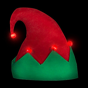 Windy City Novelties Ugly Sweater Christmas Party Kit - Holiday LED Elf Hat + LED Christmas Bulb Necklace Combo for Christmas Parties, Caroling, Gatherings & Party Favors