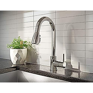 Plumb Pak URB78CCP Single Handle Pull Down Kitchen Faucet with Dual Spray Pattern and Pause Button, Polished Chrome