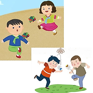 GASHINA STORY Jaegi with The bell (Jegi chagi) Korean Old Game 5 pcs + Korean Game Invitation Card 1P - Kick Shuttlecock, Hackysack (Random Color) 제기차기