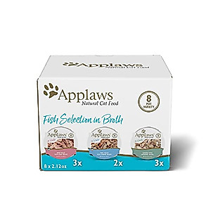 Applaws Natural Wet Cat Food, 8 Pack, Limited Ingredient Food for Cats, Wet Cat Food in Broth Variety Pack, 2.12oz Easy to Peel Pots