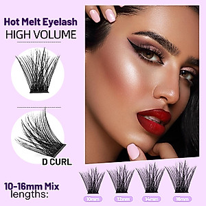 Bodermincer 120pcs 8-10-12-14mm Mixed,10-12-14-16mm Mixed Wide Cluster Clusters Individual Lashes Professional Makeup Individual Cluster EyeLashes Grafting Fake False Eyelashes Eyelash Extension