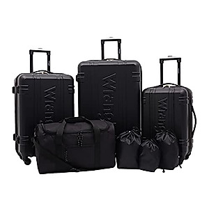 Wrangler Venture Luggage and Travel, Black, 7-Piece Set