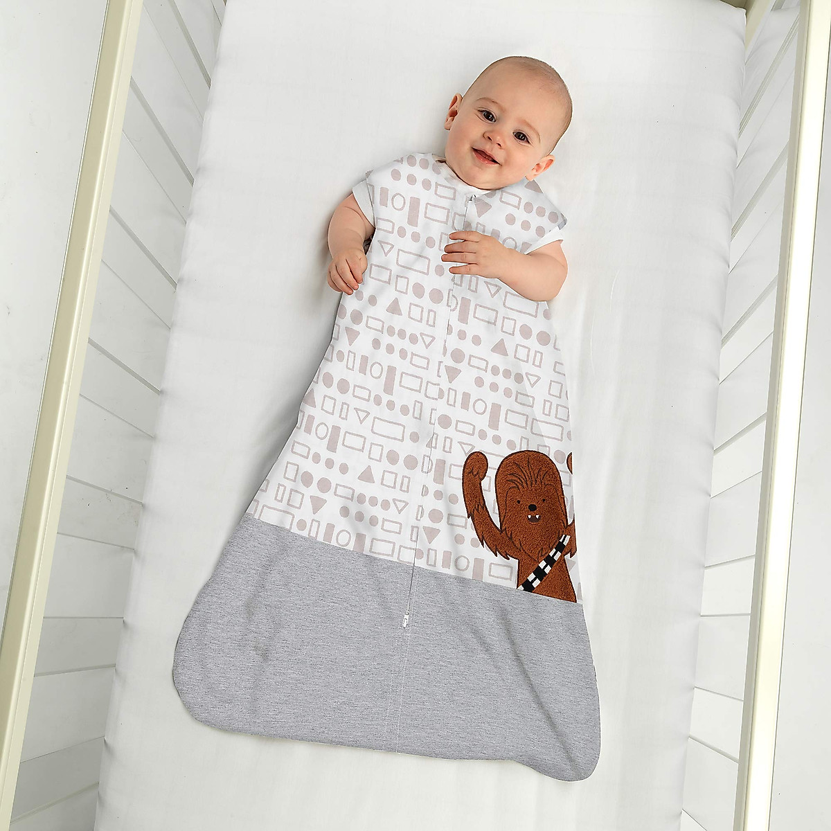 Lambs & Ivy Star Wars Chewbacca Cotton Rich Gray/White Wearable Blanket