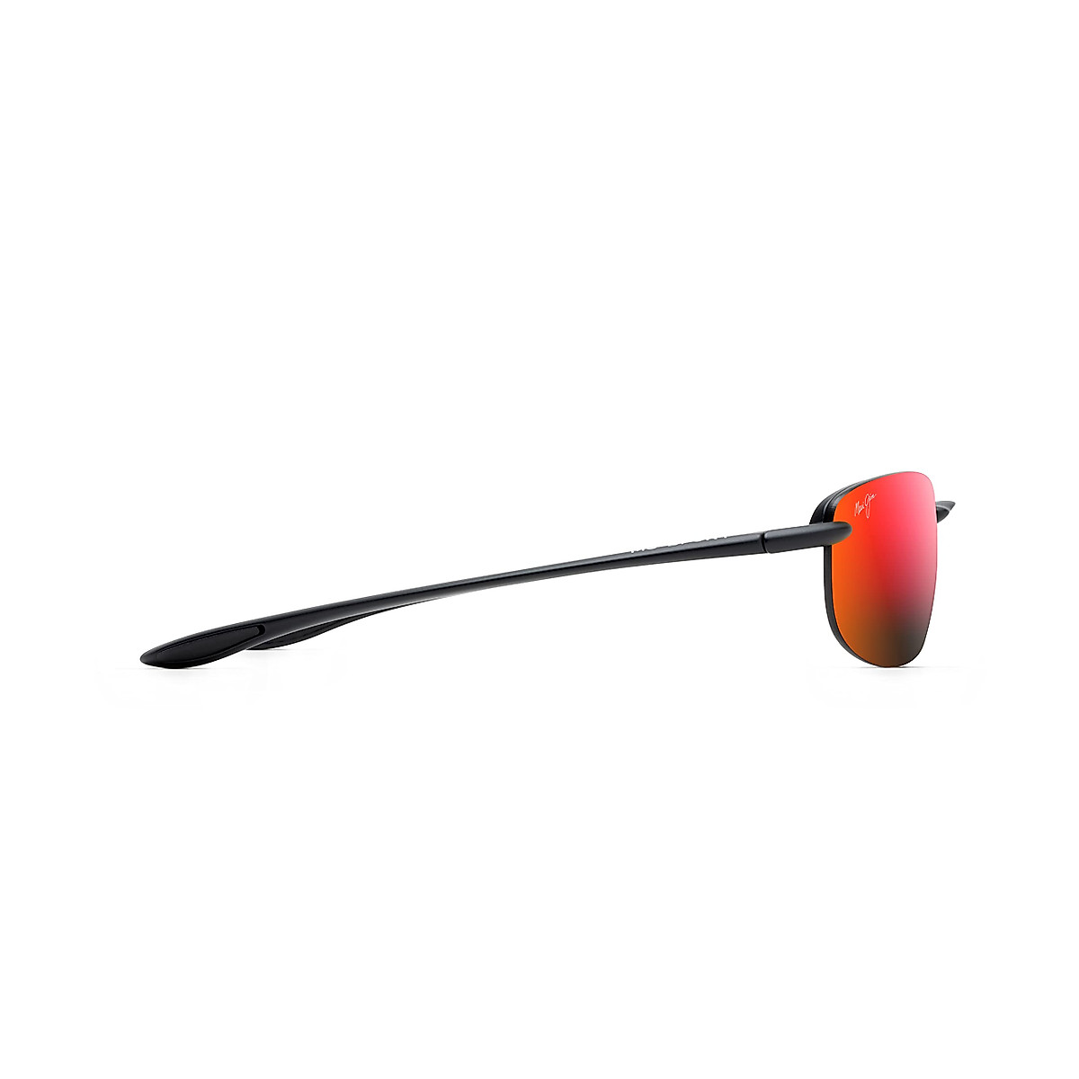 Maui Jim Men's and Women's Hookipa Polarized Universal Fit Rimless Sunglasses, Black Matte/Hawaii Lava ™, Large