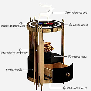 taimowei a Few Corners of The Edge of The Intelligent Nightstand Lamp Cabinet are a Few Creative Circular Storage Cabinets/Gold