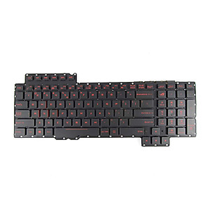 Abakoo New Keyboard Compatible with ASUS ROG G752 G752VS G752VM G752VL G752VY G701VI G752VT with Backlit no Frame US Red