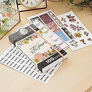 The Happy Planner Sticker Pack for Calendars, Journals and Projects –Multi-Color, Easy Peel – Scrapbook Accessories – Flowers Notes & Boxes Theme – 100 Sheets, 3130 Stickers Total