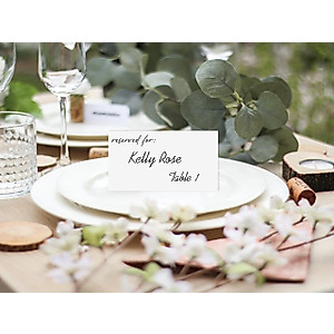 RokAPary Modern Minimalist Tented Table Place Cards, for Wedding, Bridal Shower, Bachelorette or Engagement Party, Dinner Parties, Banquets, Easy Folding, 2"x3.5" Pack of 50 Cards, Made in USA