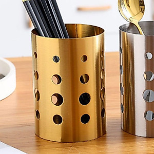 Luxshiny 2pcs Kitchenware Storage Container Utensil Drying Rack Silverware Holder Countertop Silverware Silverware Storage Utensil Stainless Steel Chopsticks Cage Heighten