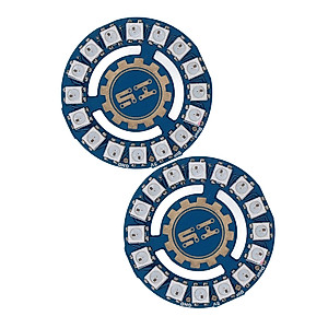 Ring RGB LED, Full Color 800Kbps 2 Pcs Programmable 5V LED Ring Lamp Board for Lighting