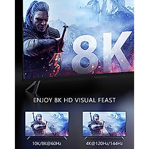 Stouchi 8K HDMI 2.1 Cable 6ft 48Gbps, (Certified) Ultra High Speed HDMI Cables, 8K60Hz 4K120Hz 144Hz eARC HDCP 2.2&2.3 SBTM HDR10+ Dolby Compatible with PS5/PlayStation 5/Xbox Series X/Apple TV 4K