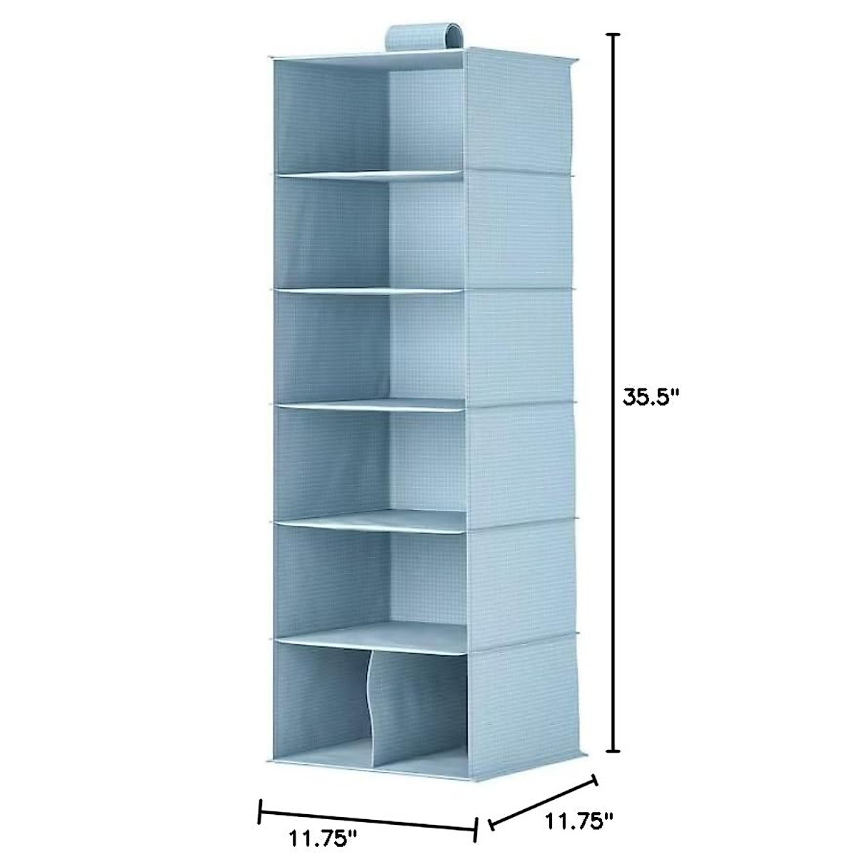 Ikea Stuk Heavy Duty 7 Compartment Clothes Storage Shelves (Light Turquoise 11 ¾x11 ¾x35 ½, 30x30x90 cm), Foldable Hanging Closet Organizer Polyester