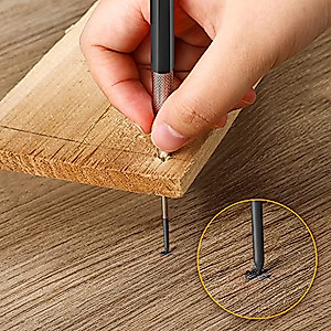Enhon 2 MM Carpenter Pencils Set with 12 Marker Refills and Sharpener, Mechanical Carpenter Pencil Woodworking Marking Tool Solid Deep Hole Construction Pencil, Extended Needle-Nose Tip (Black)
