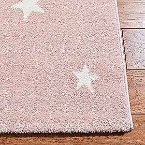 Safavieh Carousel Kids Collection 3' Square Pink/White CRK195U Koala Hug Non-Shedding Nursery Playroom Area Rug