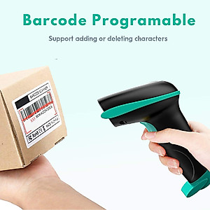 NADAMOO USB Barcode Scanner with Stand, Automatic Sensing 1D Handheld Wired Laser Bar Code Reader Portable Hand Bar Code Scanner Fast Auto Scan for Warehouse Retail Store Library Supermarket POS