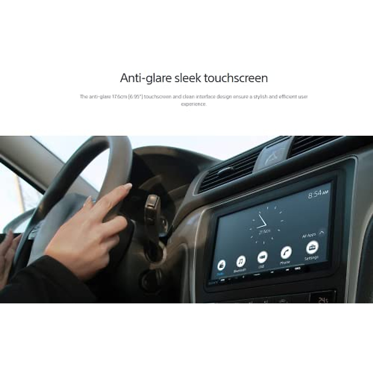 Sony XAV-AX4000 7" 2-DIN Car Stereo w/Backup Camera & SiriusXM Tuner Bundle. Wired + Wireless Android Auto, Wireless Apple CarPlay, Bluetooth, AM/FM Radio, 5 Preamp Outputs, 14-Band EQ, Maestro Ready